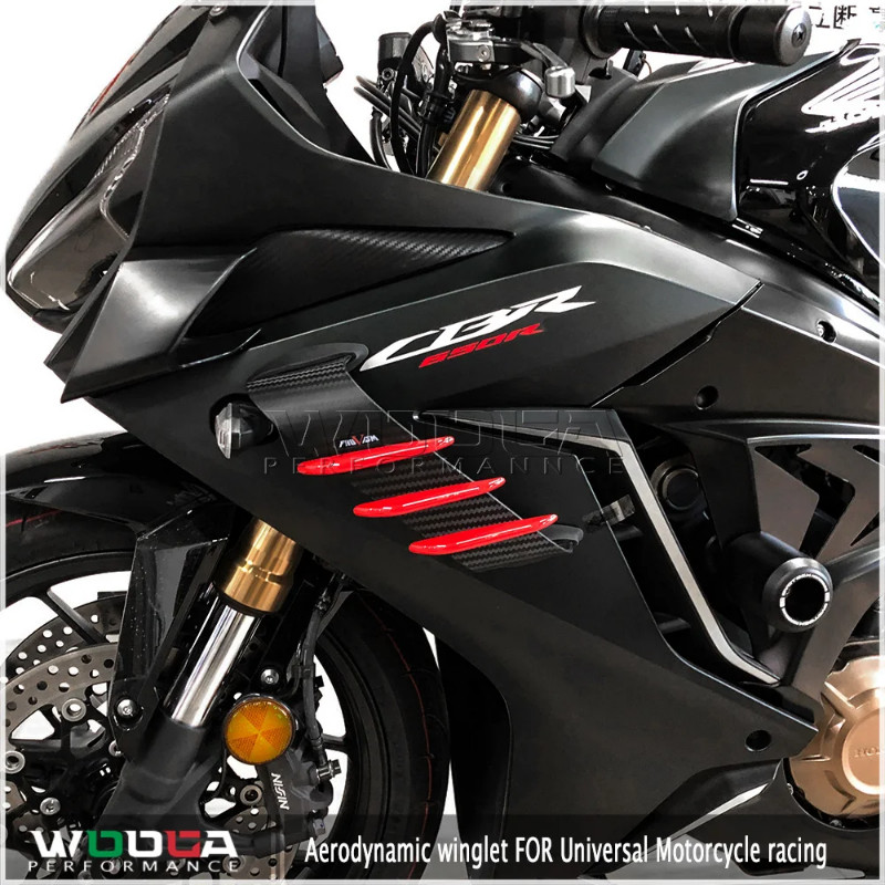 Universal Downforce Racing Spoiler Aero Winglets For YZF R1 CBR650R ...
