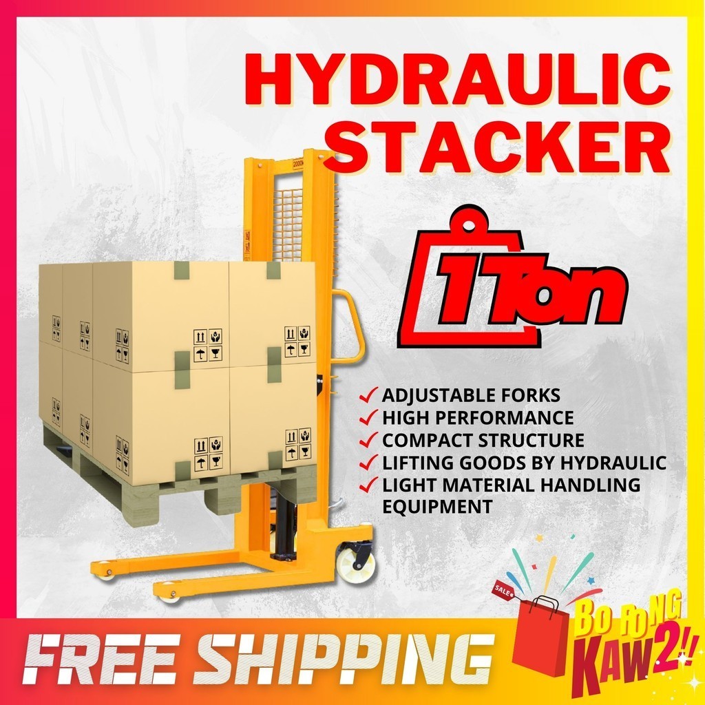 Hydraulic Stacker Pallet Heavy Duty Hand Hydraulic Stacker Manual 1Ton ...