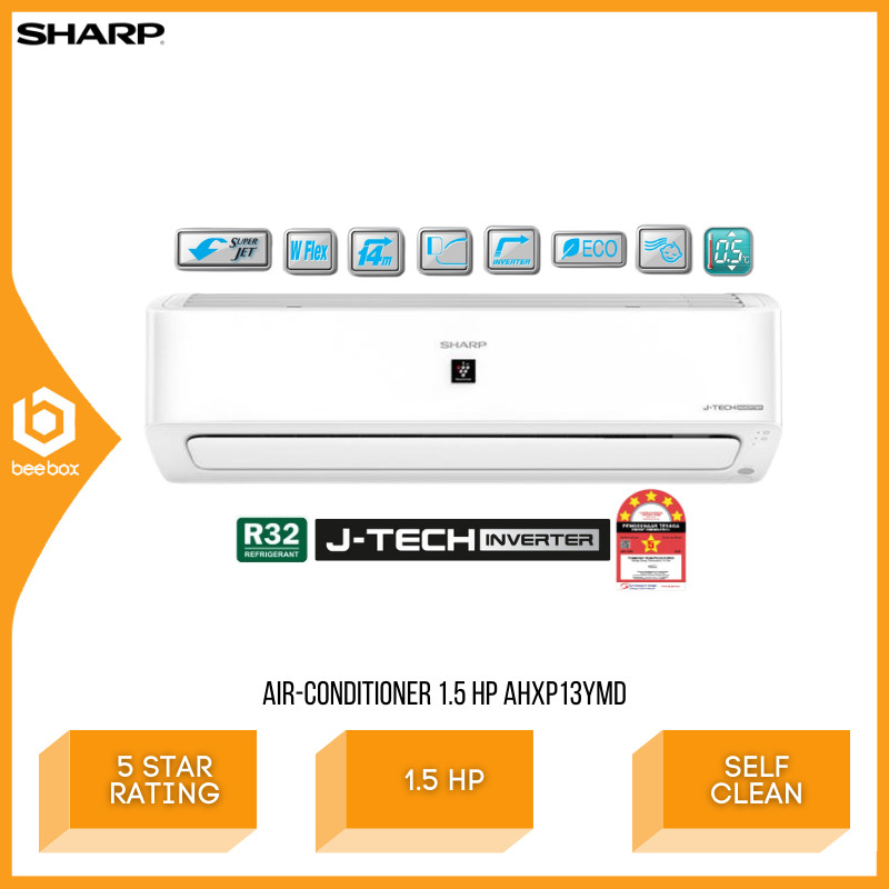Sharp J-Tech Inverter Air Conditioner 1.5 HP Plasmacluster Technology 5 ...