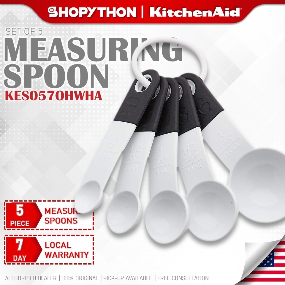 KITCHENAID Set of 5 Measuring Spoons KES057OHWHA (White) Durable ...