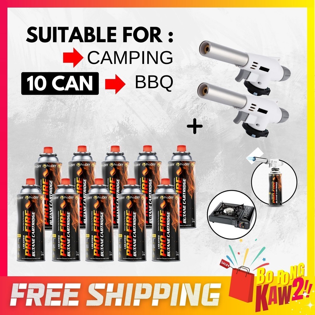 10 Cans Butane Burner Welding Fire Maker Flame Gun For Stoves + CAMPSOR ...