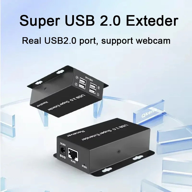 Real USB 2.0 Extender By RJ45 Ethernet Cat6 Cable 50M 4 Port USB 2.0 ...
