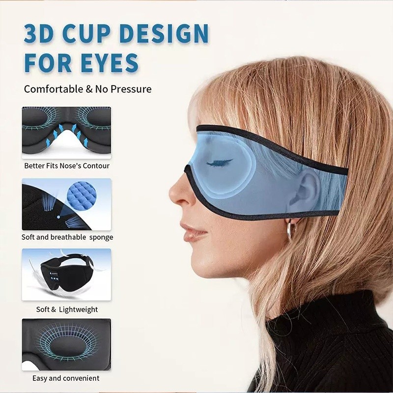 3D Bluetooth Eye Mask Headset Wireless Music Bluetooth Eye Mask New ...