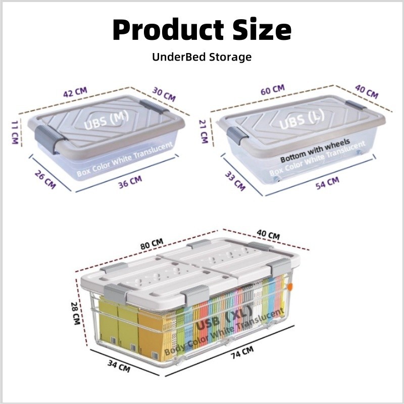 Johor Seller | Clear Transparent Storage Box Kotak Simpanan Roda ...