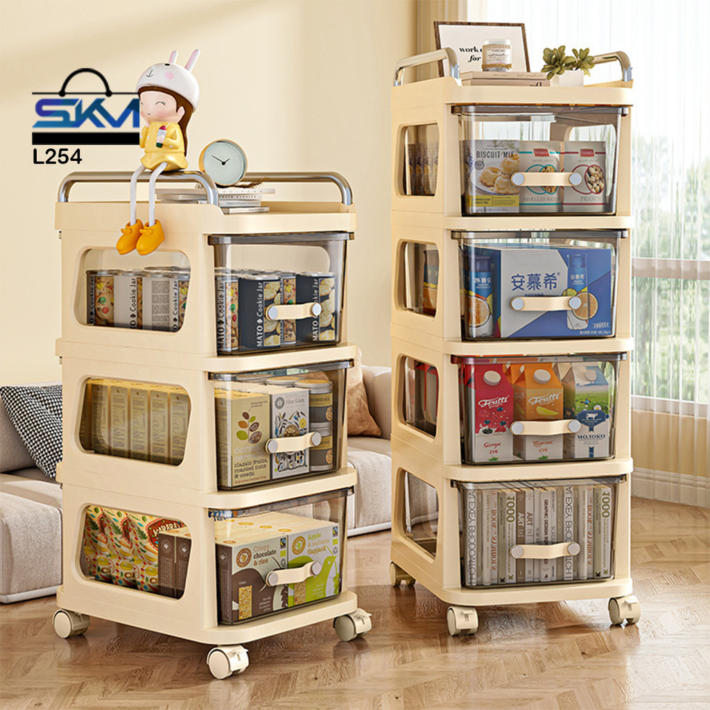 SKM Multi-layer Assembly Movable Storage Shelf Drawer With Handle ...