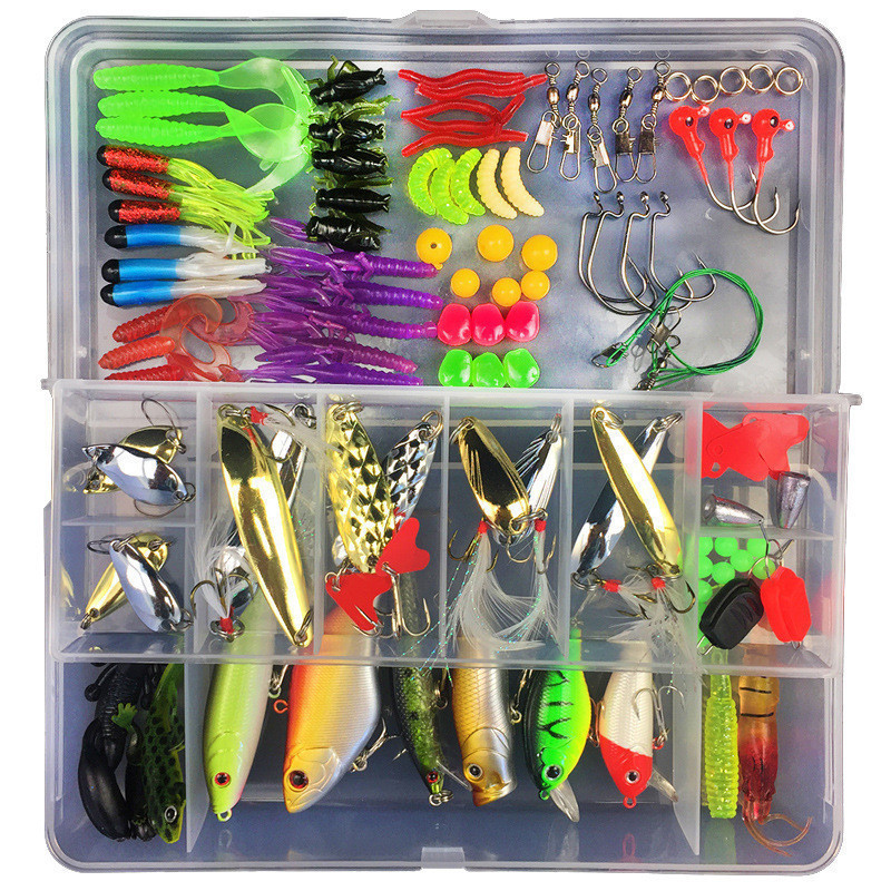Fishing Lure Set 28-106 Pcs Umpan Casting Set Combo Soft Plastic Lure ...