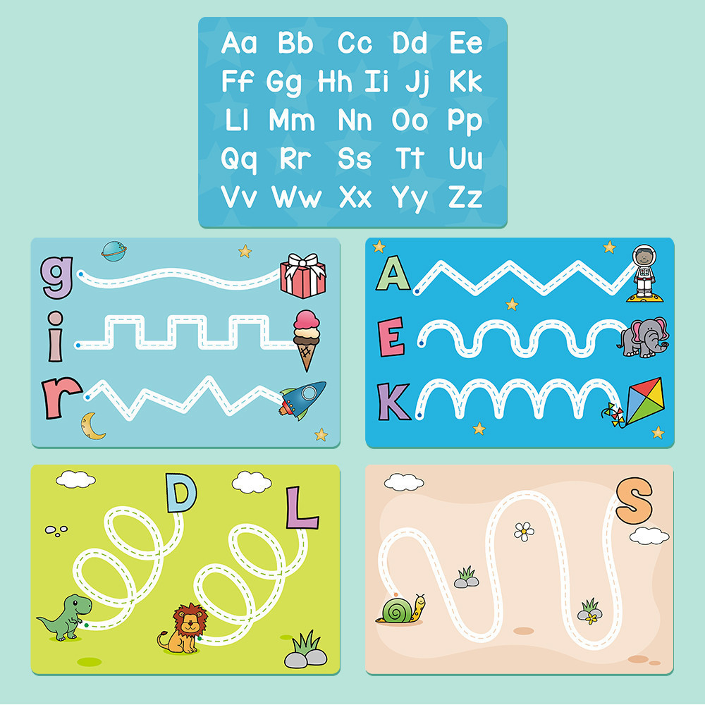 Dry Erase 26 Letters English Flash Cards for Kids Baby Preschool ...