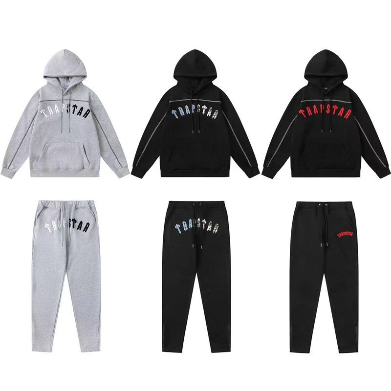 Trapstar New Gradient Letter Towel Embroidered Velvet Hoodie Waiter ...