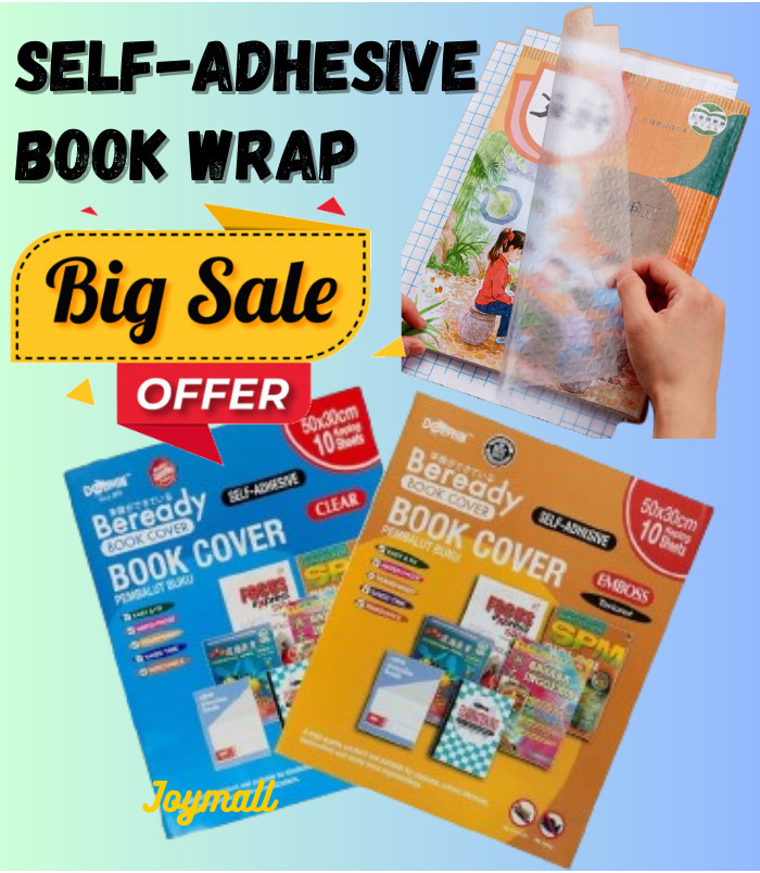 【Joymall】Self Adhesive Book Cover Wrapping Exercise Book Wrapper ...