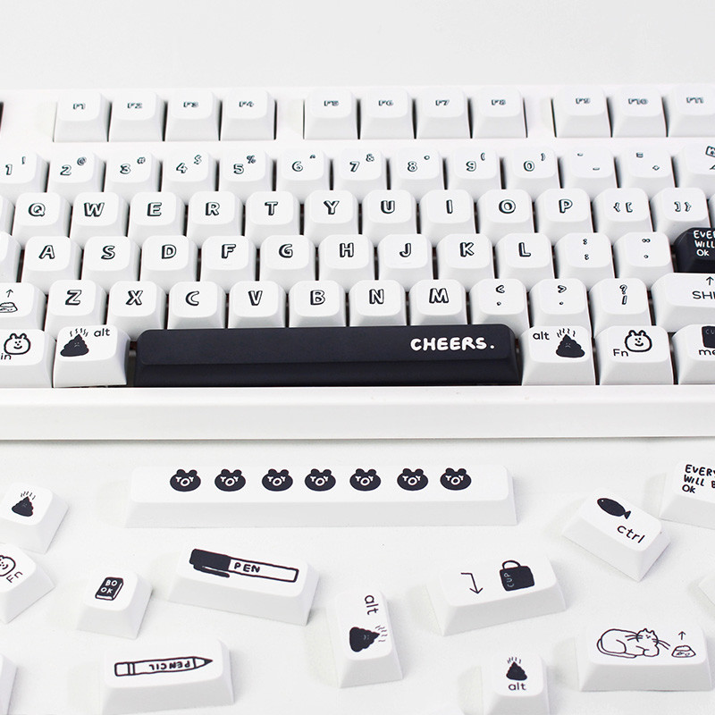 BOW Cartoon Keycap Cute 129 Key Keycap XDA Profile Sublimation ...