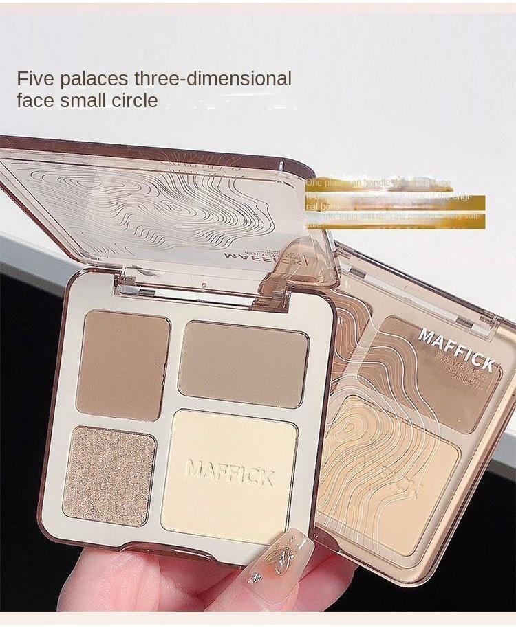 High-gloss three-dimensional contouring palette for women, delicate ...