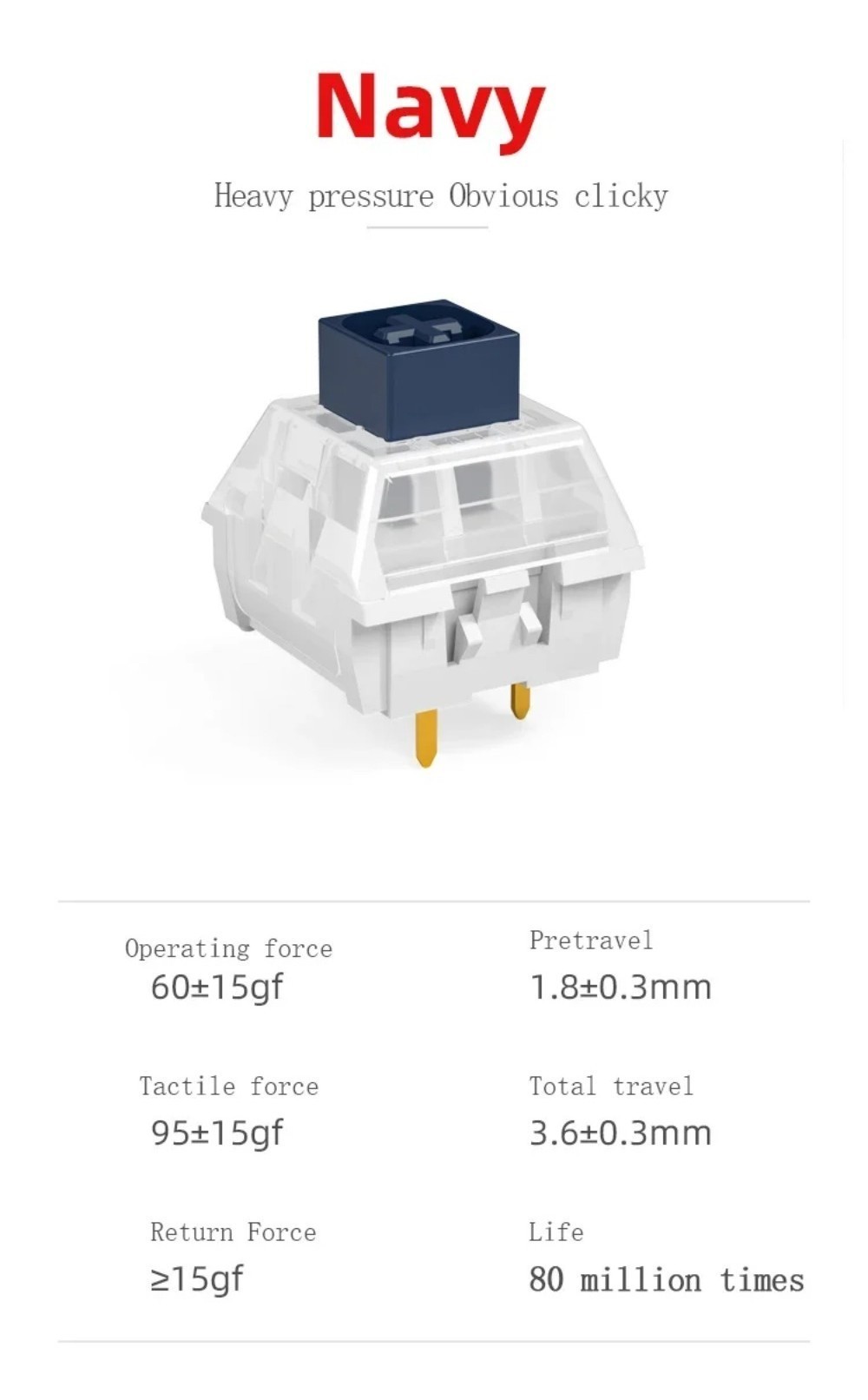 Kailh Box Jade Navy Switch Clicky Tactile Switches for DIY Mechanical ...