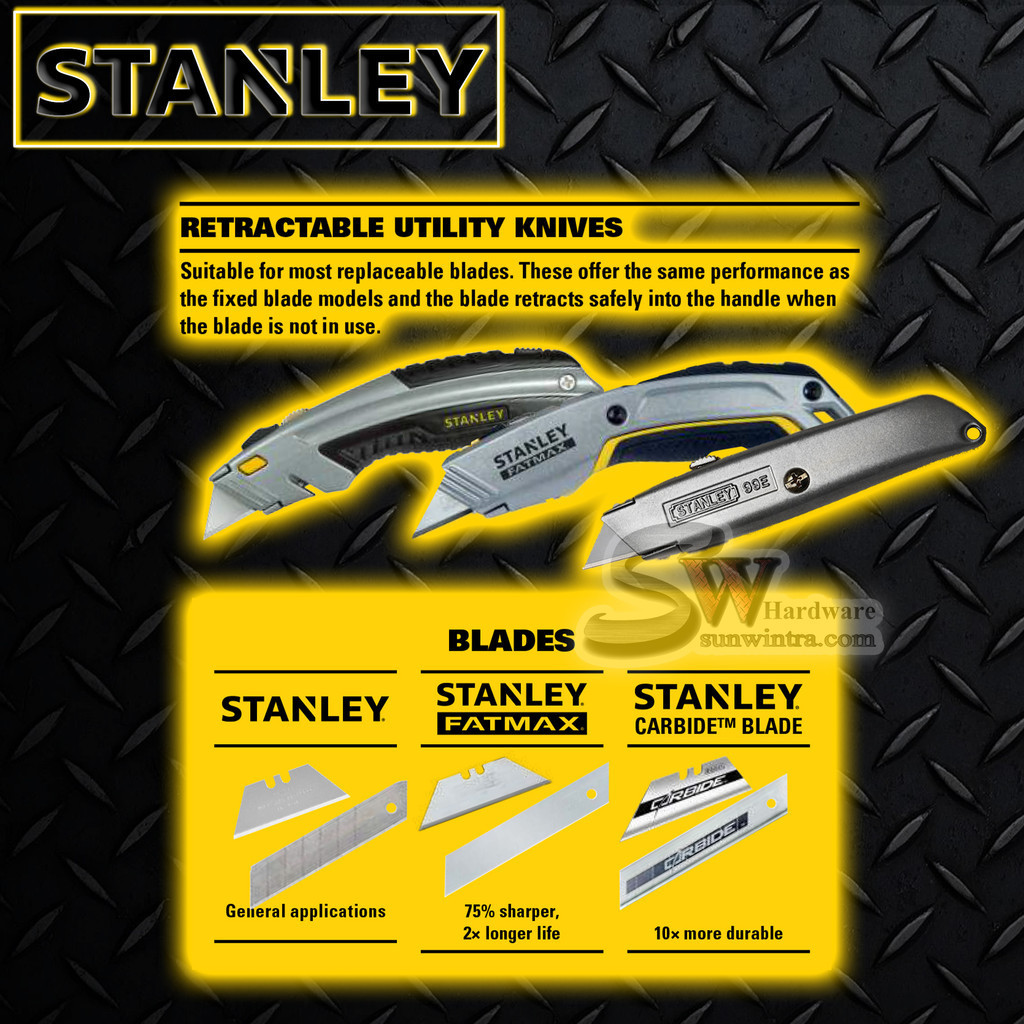 STANLEY CLASSIC 99 RETRACTABLE UTILITY KNIFE 10-099 10099 with Extra 2 ...