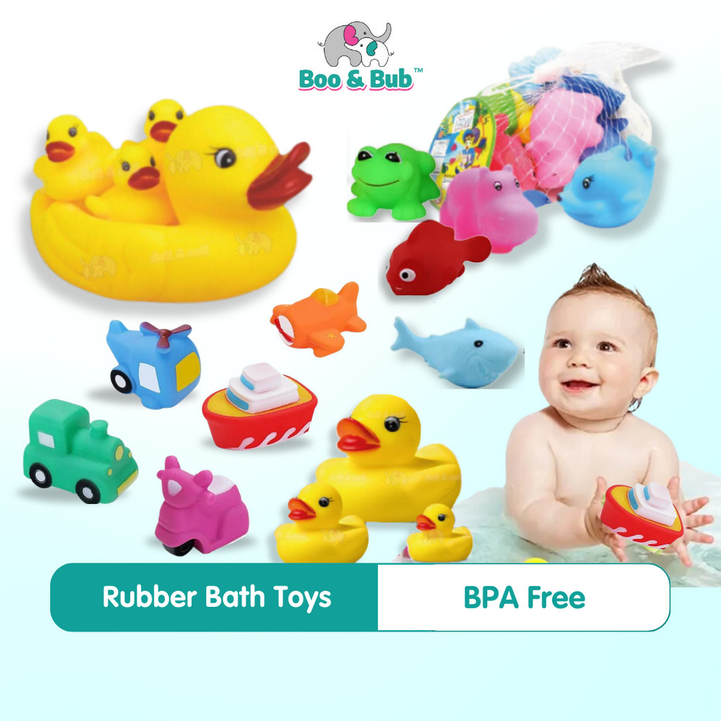 Boo&Bub Yellow Rubber Duck Bath Toy | Baby Bath Toys | transportation ...