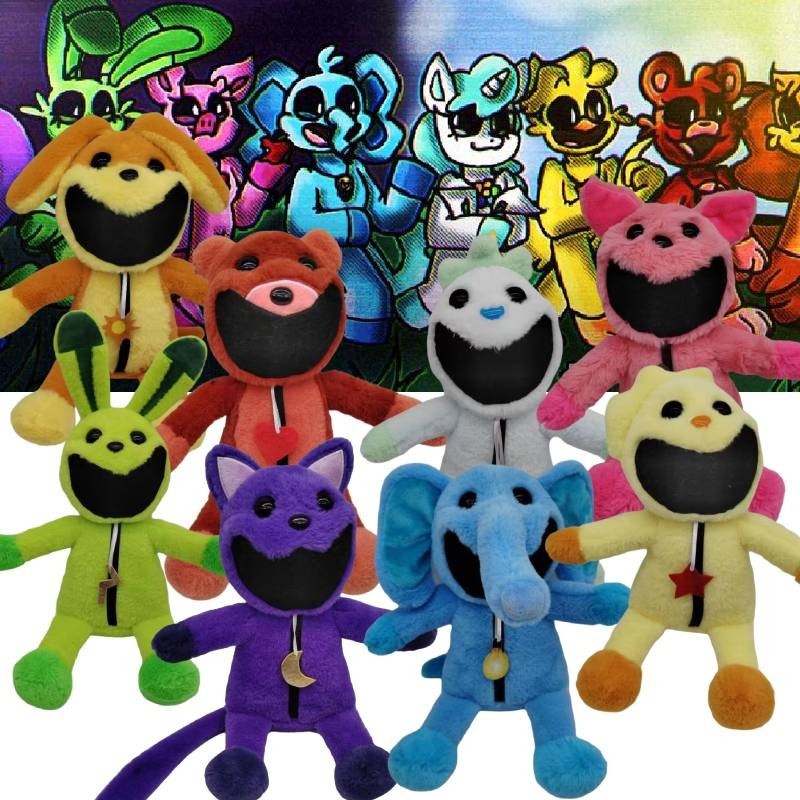 Plush Fluffy Short Smiling Critters Purple Cat 30cm Plush Toy | Shopee ...