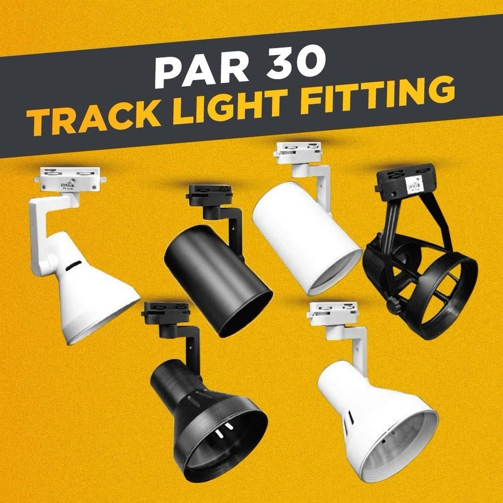 PAR30 TRACK LIGHT FITTING E27 BULB HOLDER REPLACEABLE BULB CEILING ...
