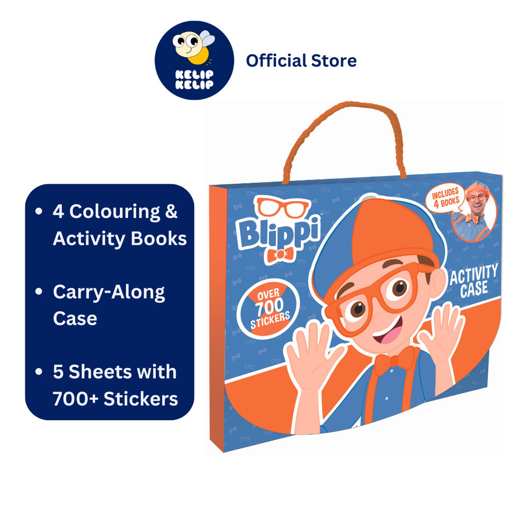 Blippi Book Gift Set Activity Case with 4 Colouring & Activity Books ...