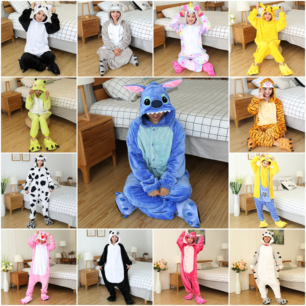 Kigurumi Stitch Panda Pikachu Totoro Cartoon Onesies Kids Children Animal Jumpsuit Girls Boys ...