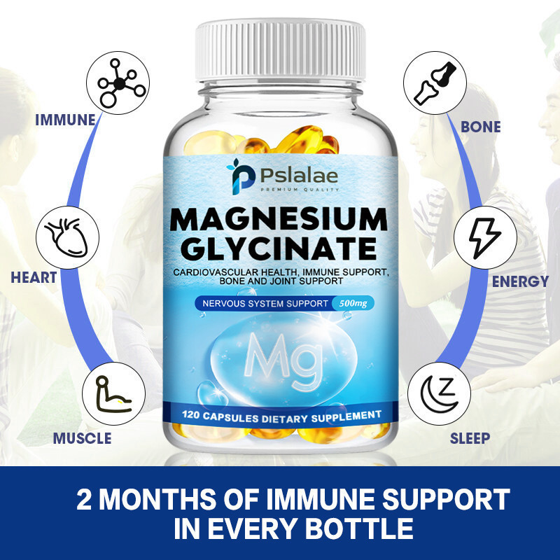 Pslalae Magnesium Glycinate Capsules, Immune System, Supports Heart ...