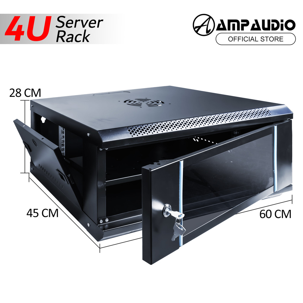 AmpAudio 4U Server Rack Wall Mount Server Rack (FREE TRAY) | Shopee ...