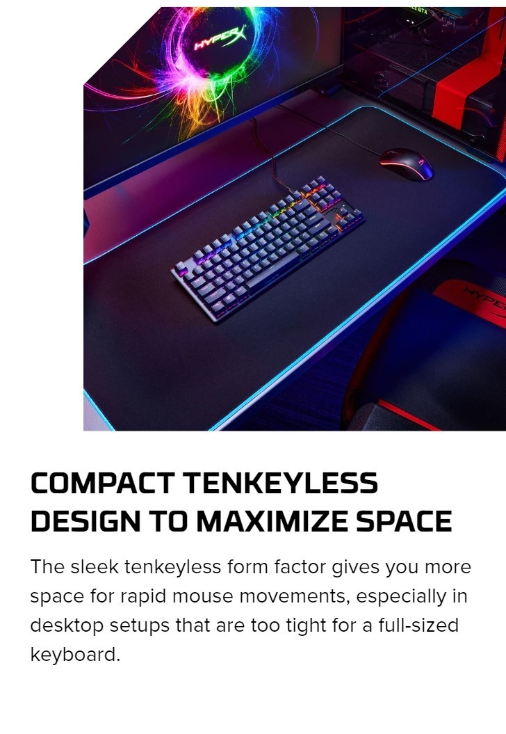 HyperX Alloy Origins Core PBT Mechanical Gaming Keyboard Wired 87 Keys ...