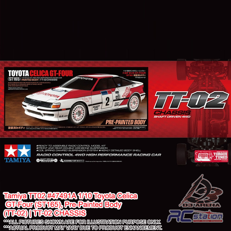 Tamiya TT02 #47491A 1/10 Toyota Celica GT-Four (ST165), Pre-Painted ...