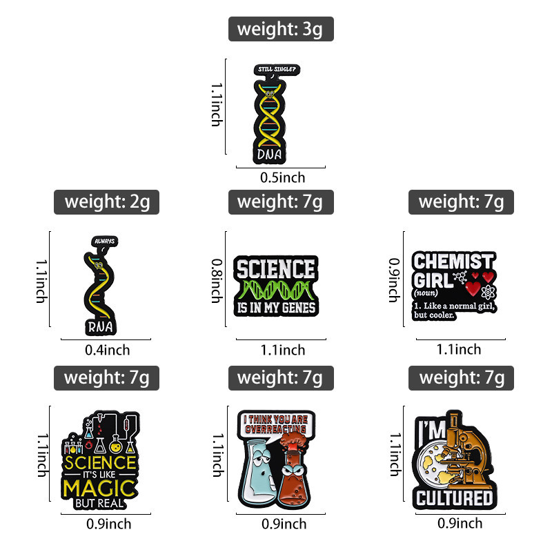 Science Chemistry Chemical Enamel Pin Brooches Cartoon Quotes Text ...