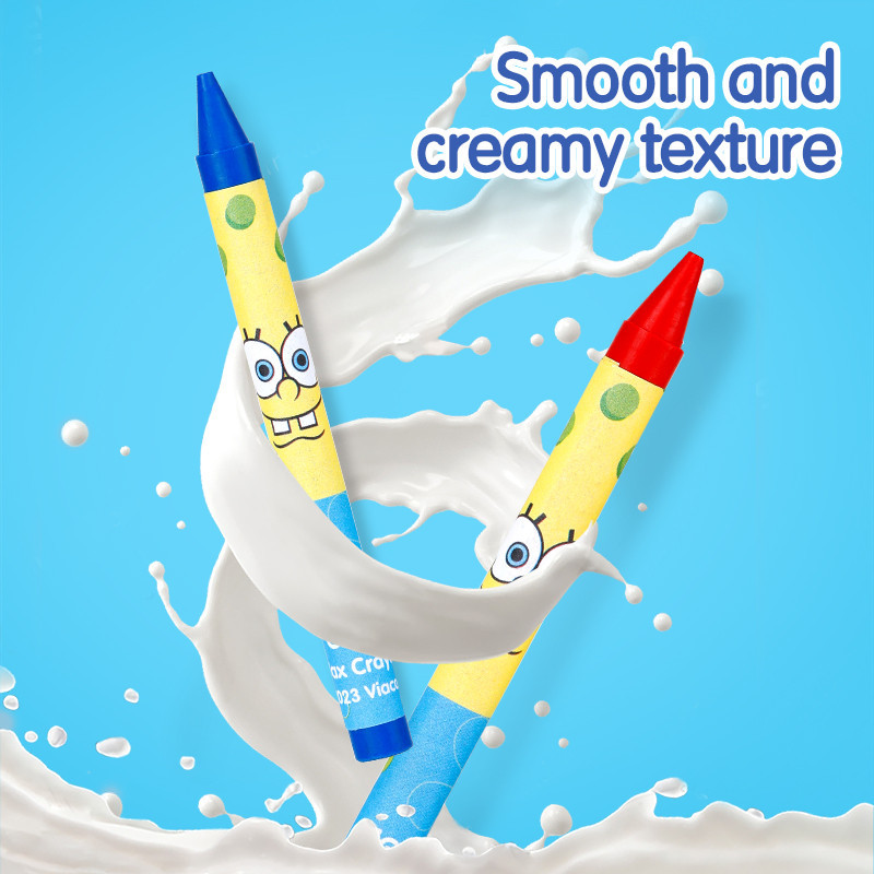 Deli SpongeBob SquarePants Series Wax Crayon 16 / 24 Colors Rounded ...