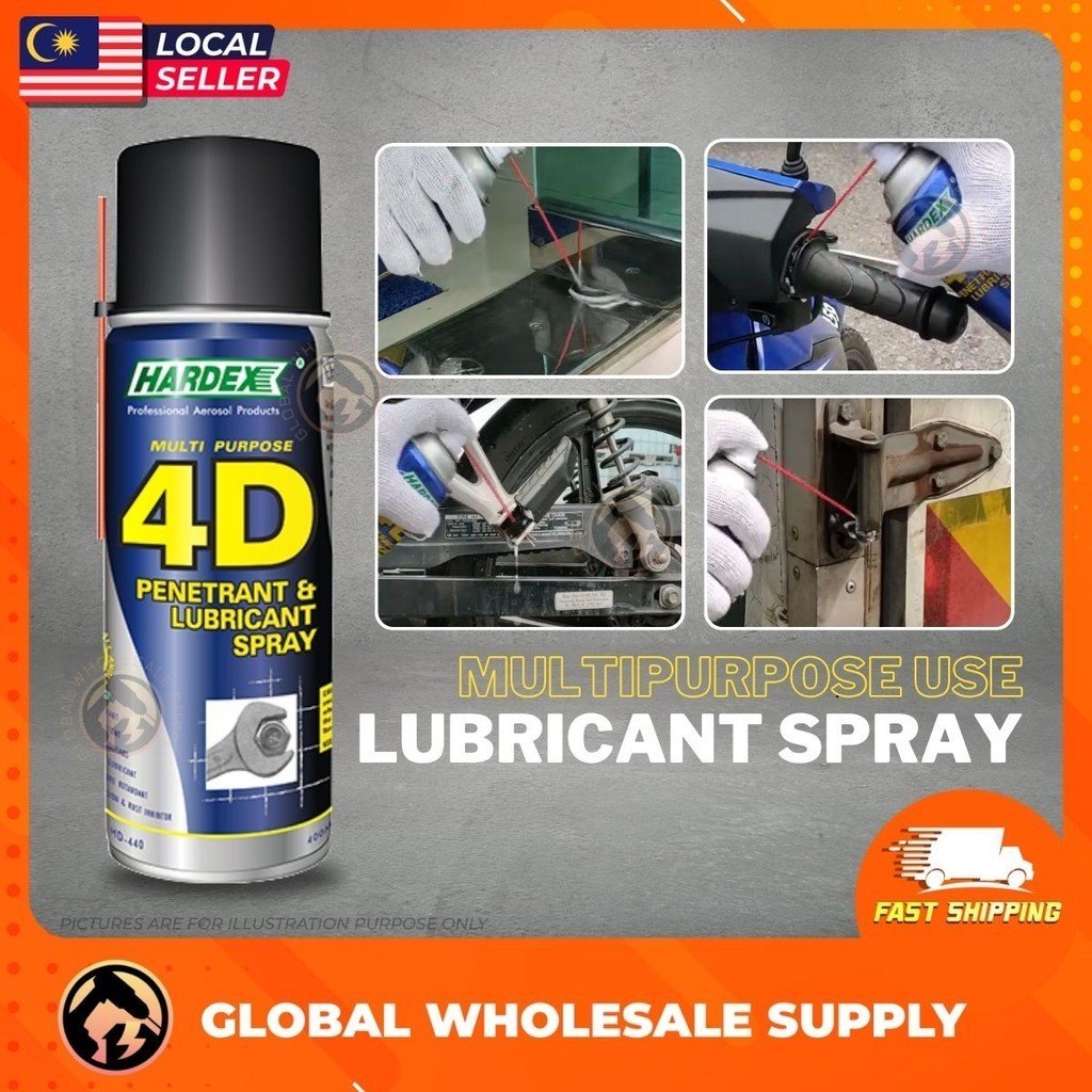 HARDEX 4D Multipurpose Penetrant & Lubricant Spray 400ML Sembur Karat ...