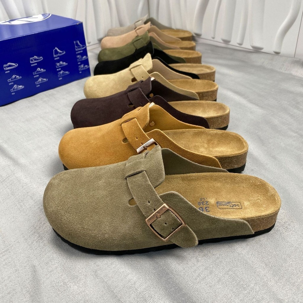 Genuine Leather Birkenstock Half Slippers, Thick Soled Boken Balding ...