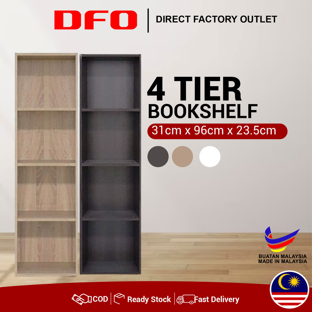 DFO 4 Tier Bookshelf /DIY Utility Shelf / Multipurpose Shelf / Rak Buku ...
