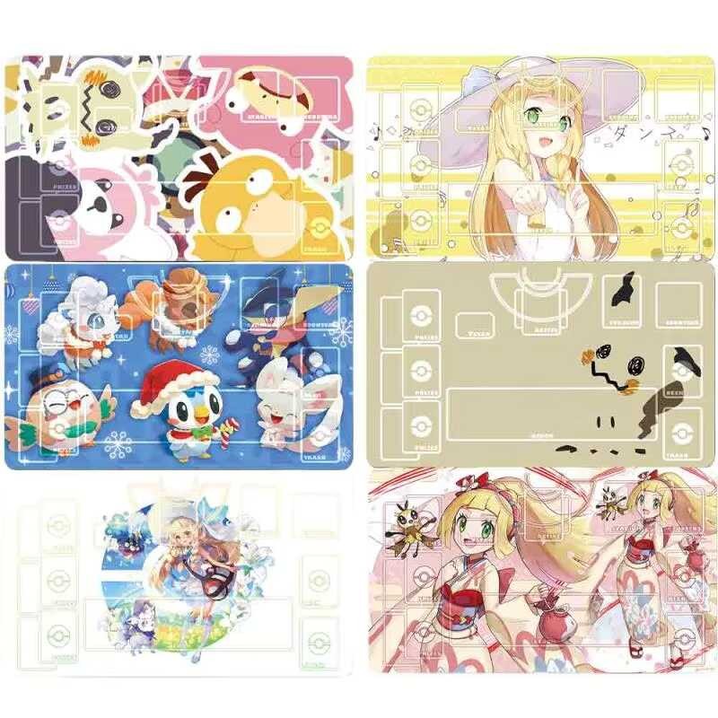 Gaming Mouse Pad Pokemon 60X35CM Card Mat PTCG Lillie Lana Mallow Anime ...