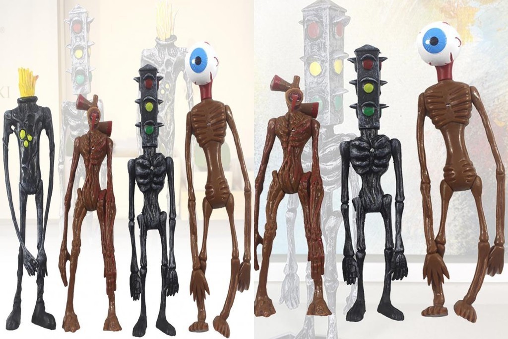 4Pcs/Set Siren Head Model Light Effect Movable Hands Funny Horror Siren ...