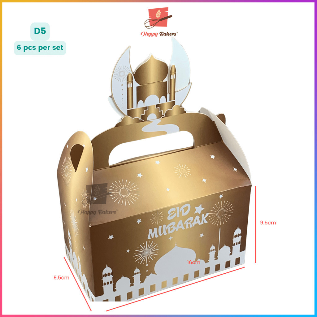 Hari Raya Eid Mubarak Kotak Kek Biskut Box For Gifts Cookies Cakes ...