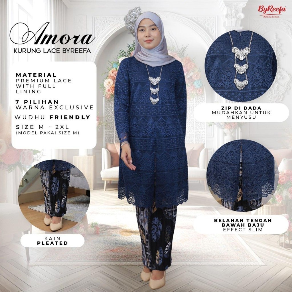 ByReefa | Kebaya Lace AMORA Raya 2024 | Exclusive Premium Lace Lining ...