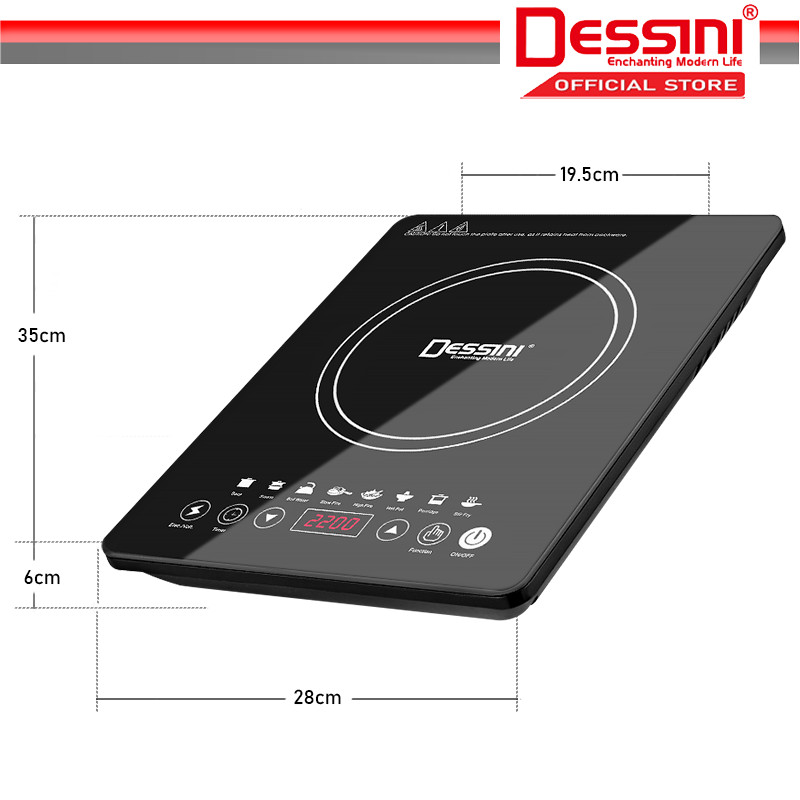 DESSINI ITALY Electromagnetic Induction Hob Cooker Touch Control ...