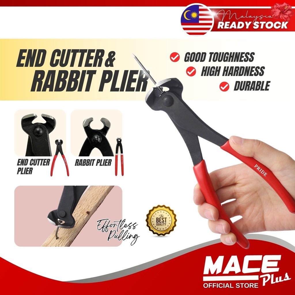 PRIDE Tools End Cutter and Rabbit Plier Wire Cutter Nail Puller Strong ...
