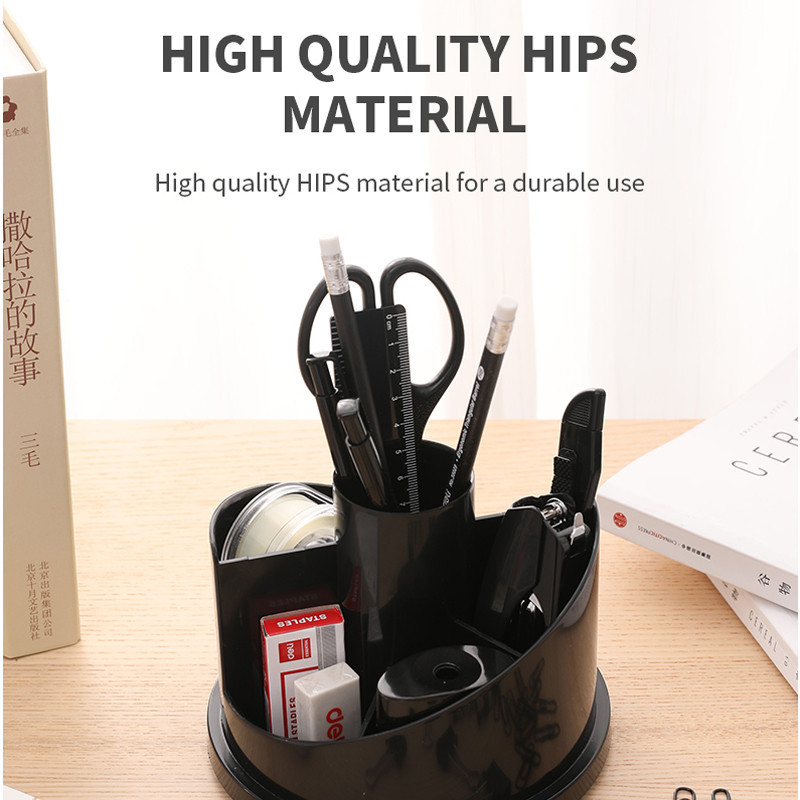 Deli Office Stationery Bundle Kit Set with Rotating Desk Organizer ...