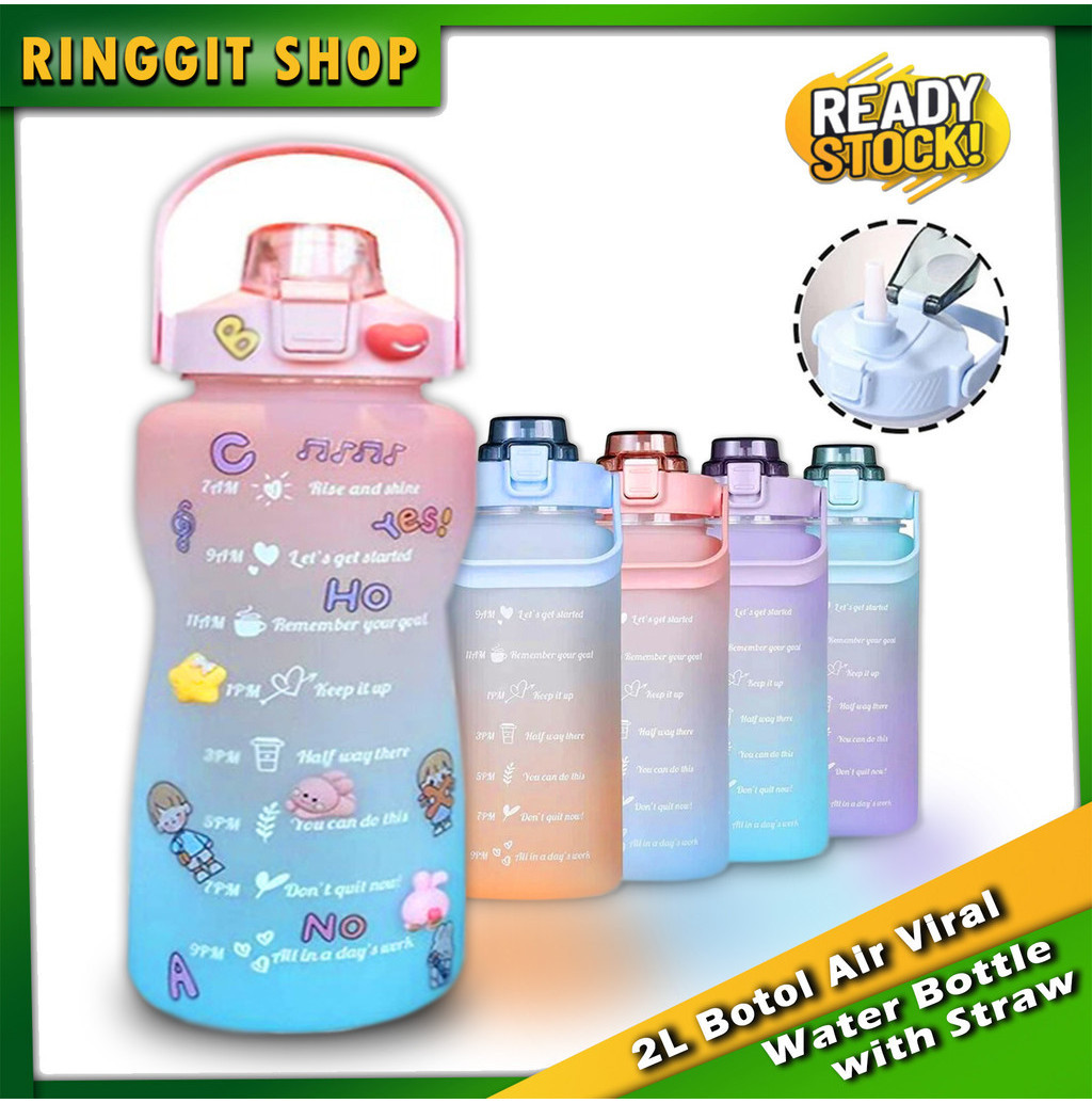 Ringgit Shop 2L Botol Air Viral High-Capacity Food Grade Plastic Bottle ...