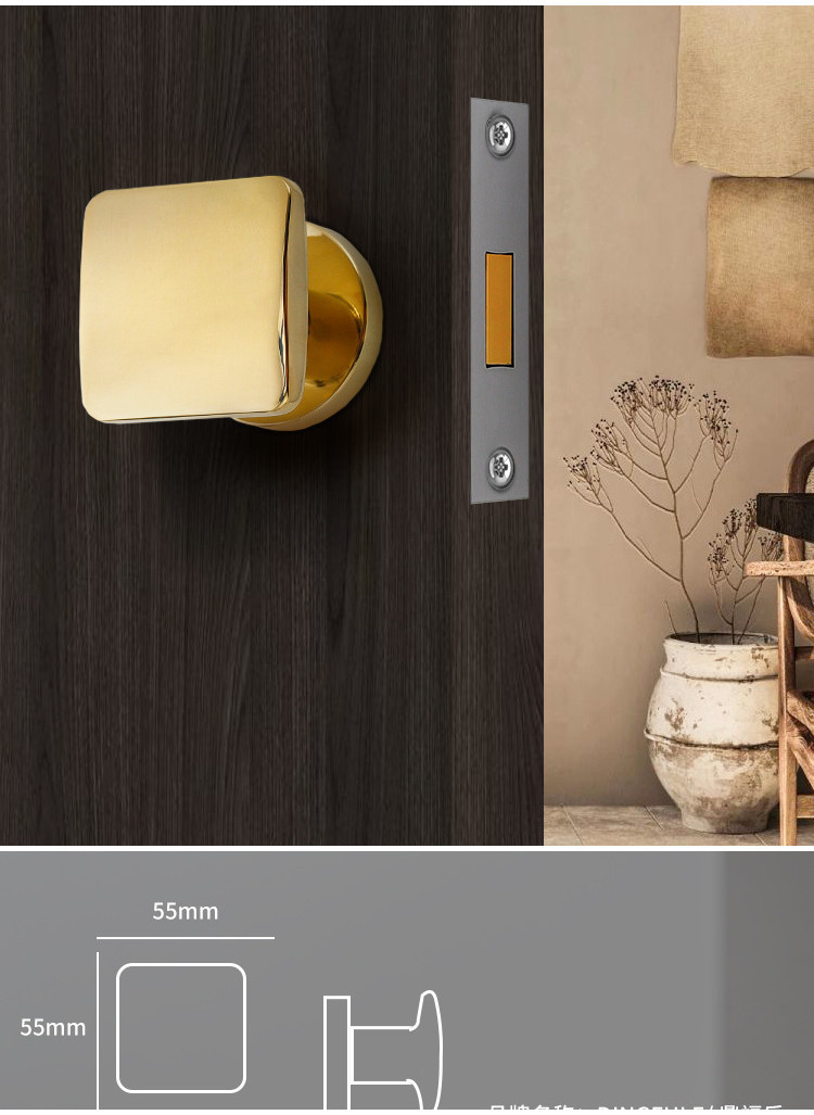 [Ready Stock] Invisible Door Lock Single-Sided Silent Door Lock Bedroom ...