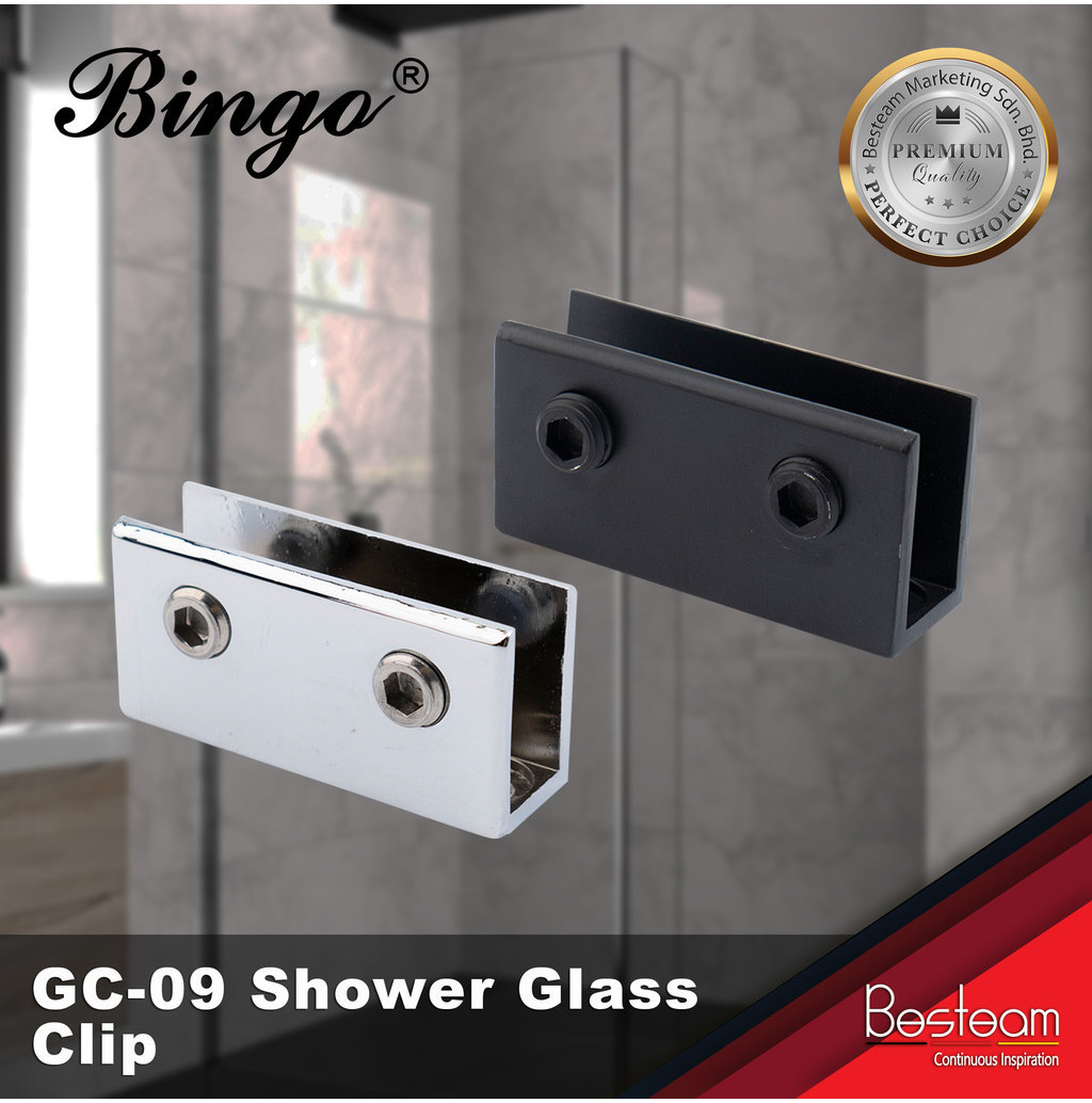 BINGO GC-09 Shower Shelf Support Frameless Glass Clip | Shopee Malaysia