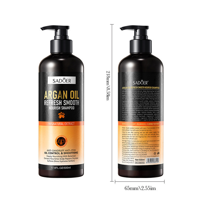 Sadoer Argan Oil Anti Dandruff Anti Itch Hair Shampoo 500ml 98% Argan Extract | Shopee Malaysia