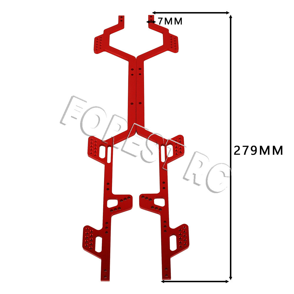 TRX-4M Aluminum Alloy 6x6 Chassis Frame Rail with Brass Complete Middle ...