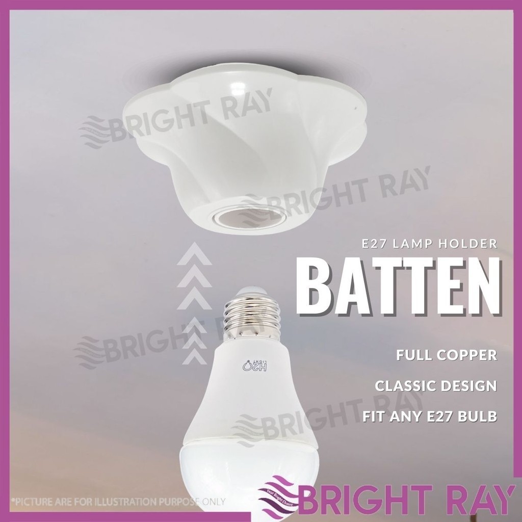 E27 Batten Lamp Holder E27 Cap Bulb Wall Mount Lamp Flower Shape ...