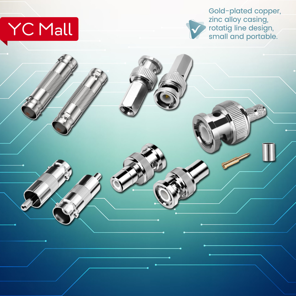 BNC RCA Male Female Twist On Connector For CCTV RG59/RG6 Cable CCTV ...