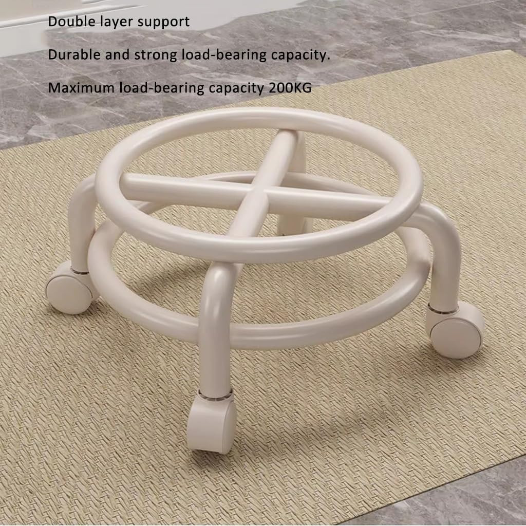LH 360° Rotating Low Roller Seat Stool Pulley Wheels Stool Adjustable ...