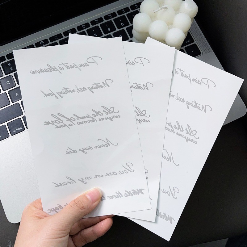 Disposable Temporary English Sentence Tattoo Stickers Waterproof DIY ...