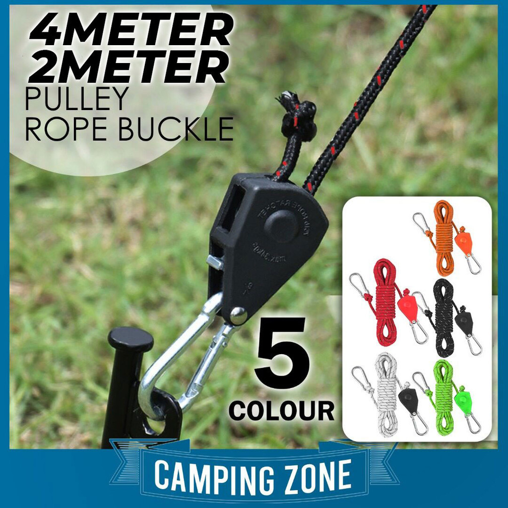 Camping Rope Pulley Tent Paracord Rope Camping Rope Adjuster Tent Rope ...