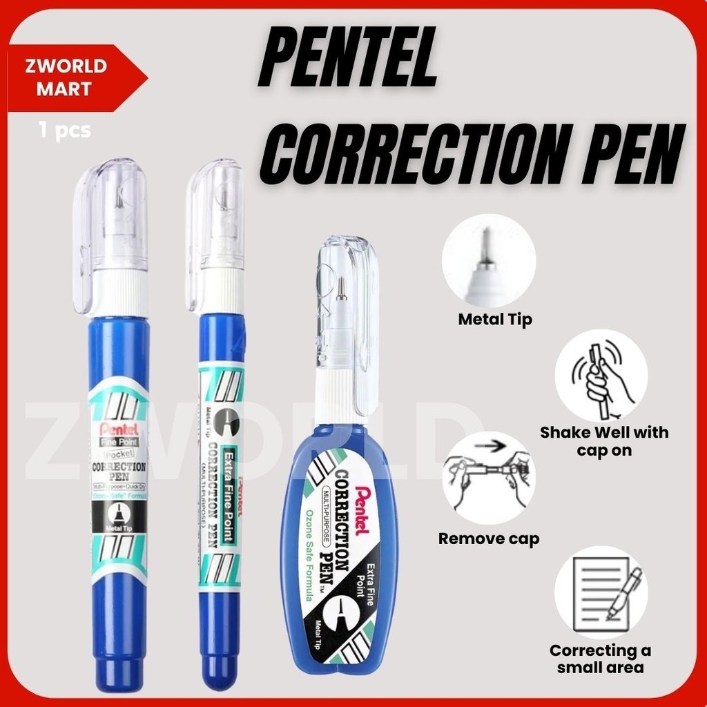 Pentel Correction Pen Metal Tip Liquid Paper | Shopee Malaysia