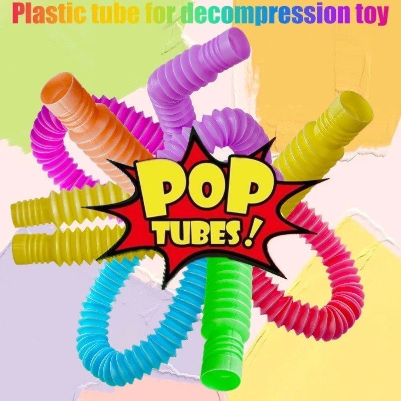 Colorful Luminous Pop Tubes - Stress Relieve Telescopic Tube - Funny ...